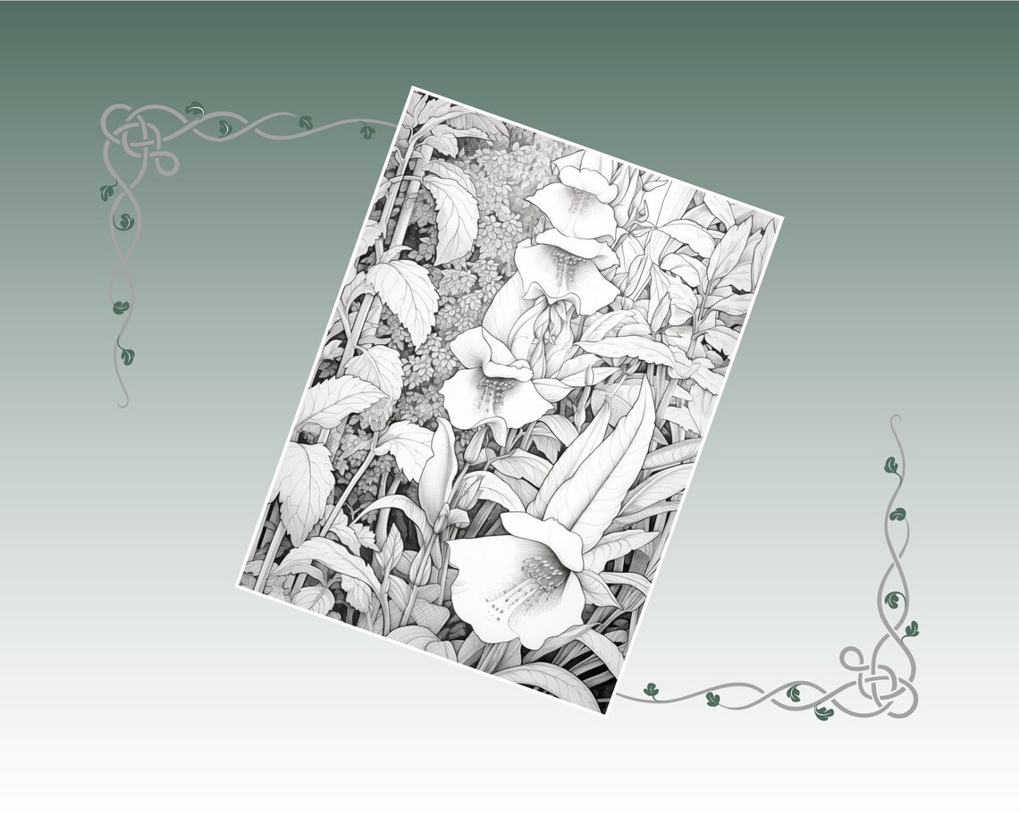 In the Poison Garden Adult Coloring Page Digital Download - Etsy