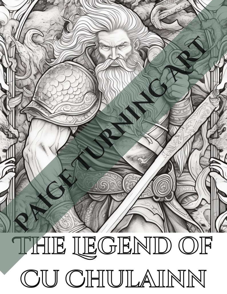 The Legend of Cu Chulainn Adult Coloring Page Digital Download - Etsy