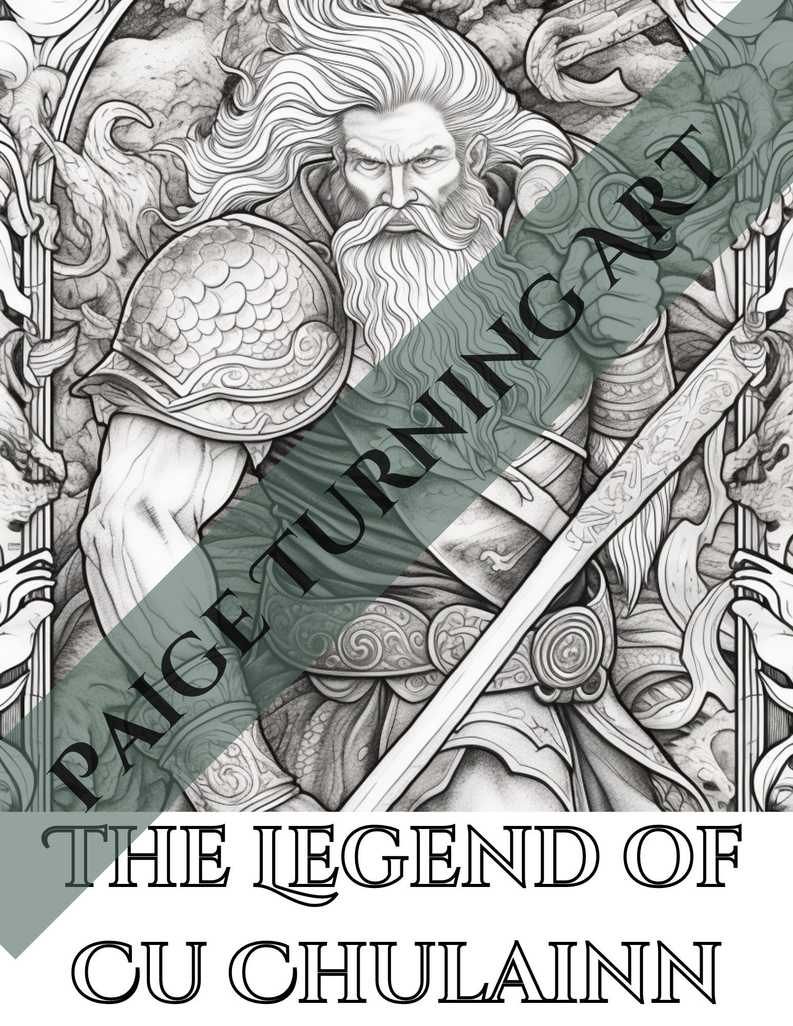 The Legend of Cu Chulainn Adult Coloring Page Digital Download - Etsy