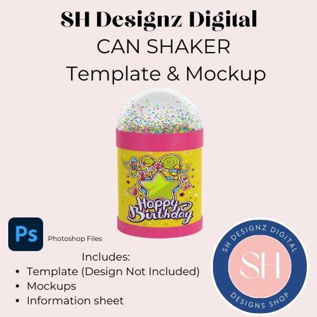 Can Shaker Template, Shaker Cans Template and Mockup, Can Shaker ...
