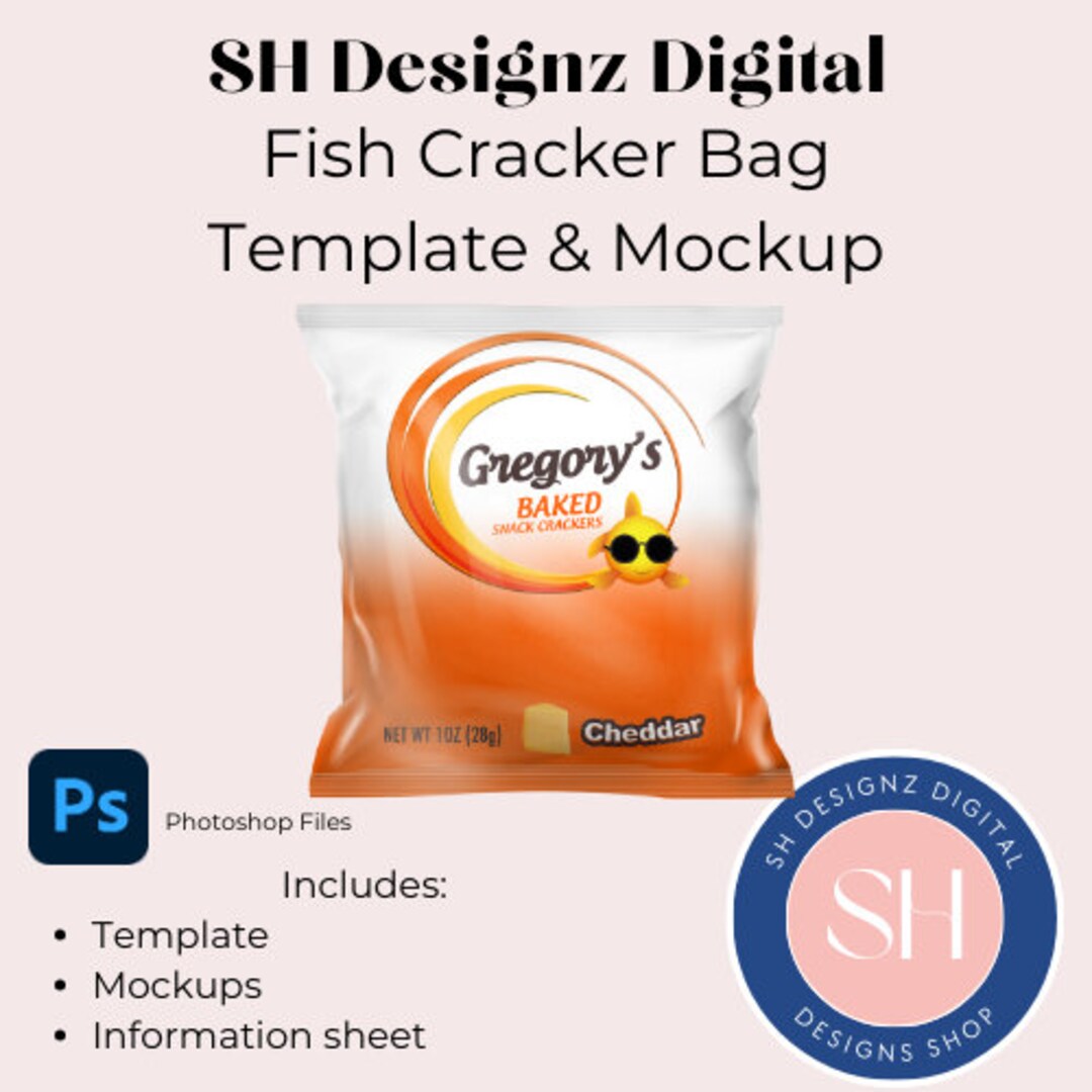 Cheese Crackers Template, Cheese Crackers Template and Mockup, Crackers ...