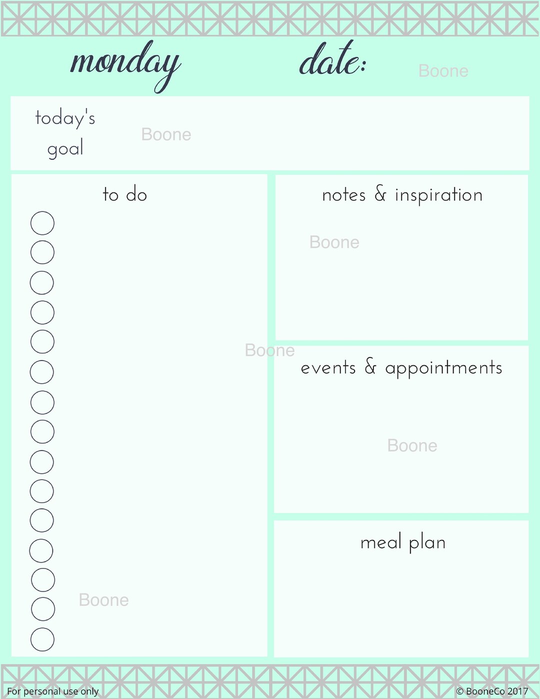 Aqua Planner Pages - Etsy