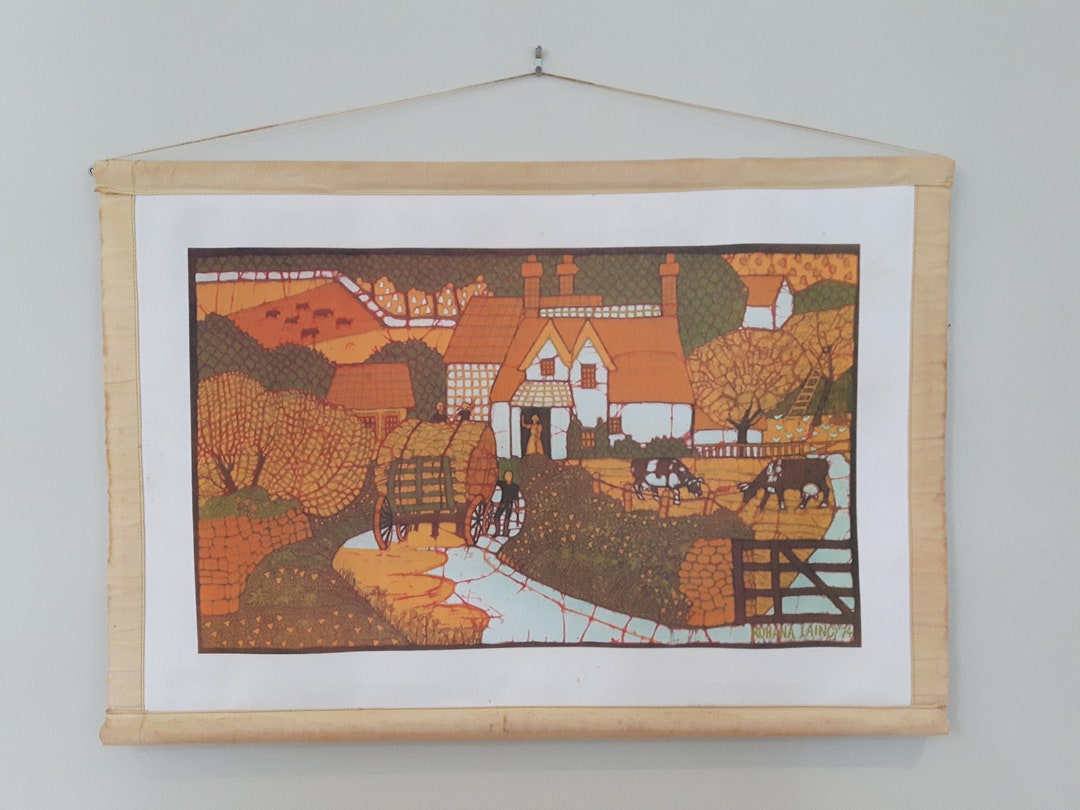 Vintage Batik Painting, Canadian Artist, Rohana Laing, 1974, Wall ...