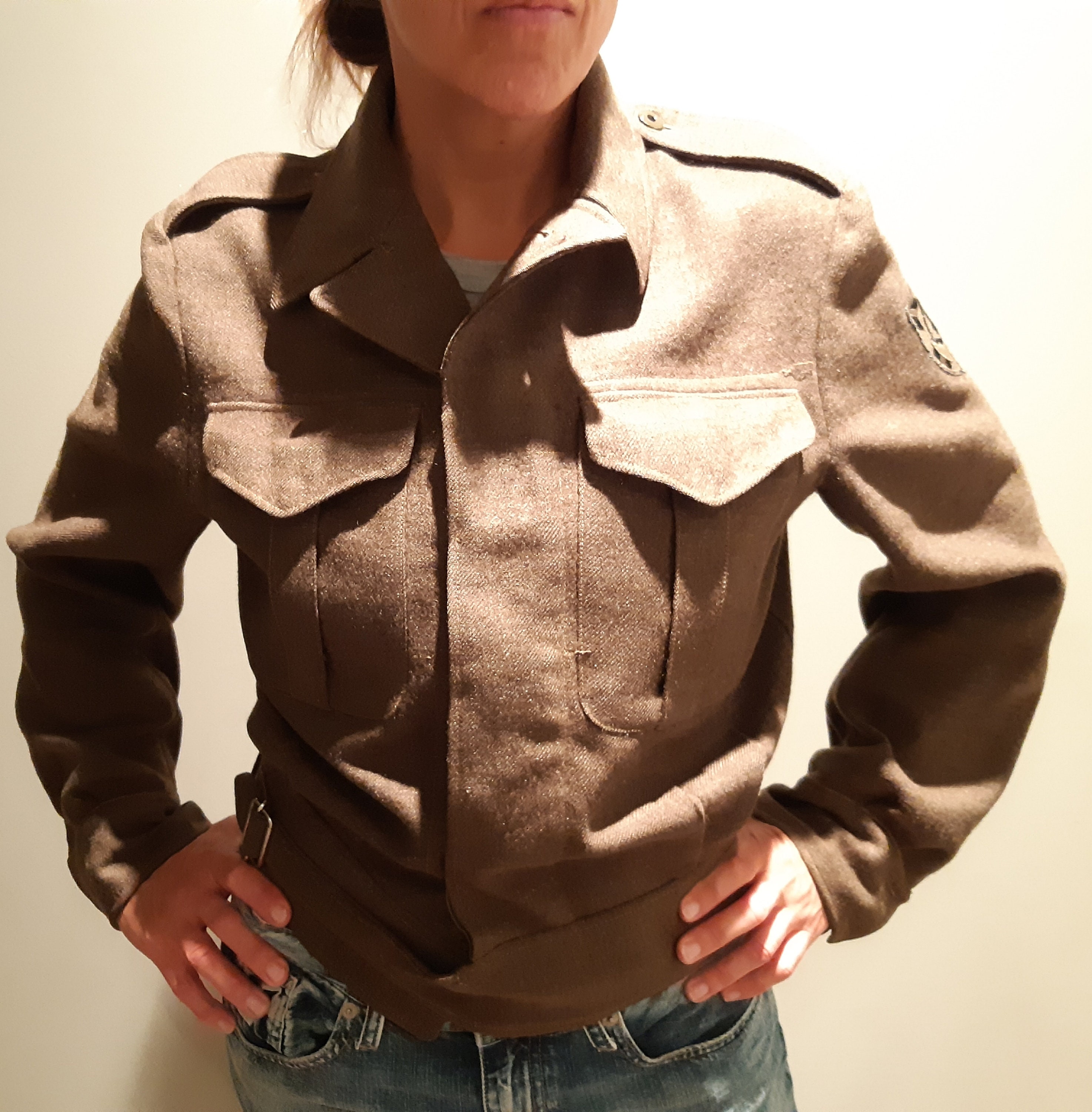 Vintage Army Military Jacket Wool Coat Battledress WW II | Etsy