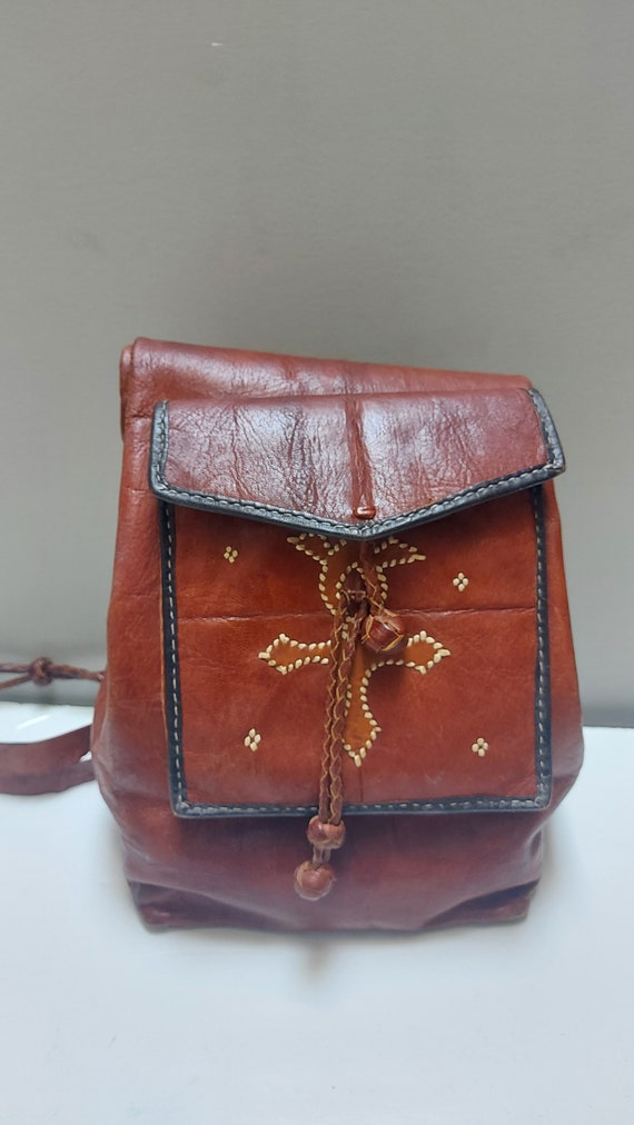 Handmade leather bag, Moroccan leather Berber style s… - Gem