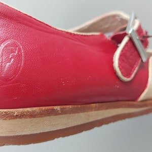 John Fluevog Vintage Mary Jane, Size 6.5, Two Tone Red and Cream ...