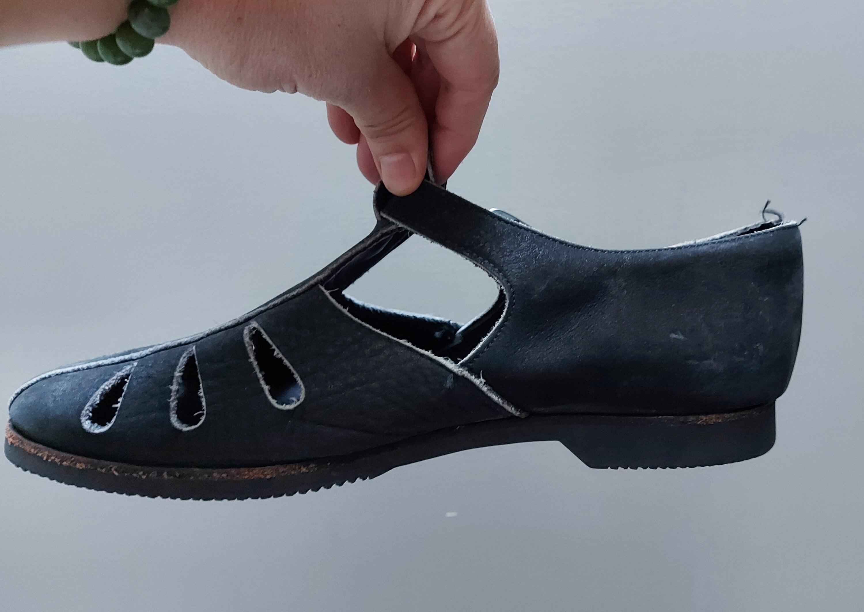 Vintage Roots Mary Jane Shoes Sandals Black Leather Vibram - Etsy