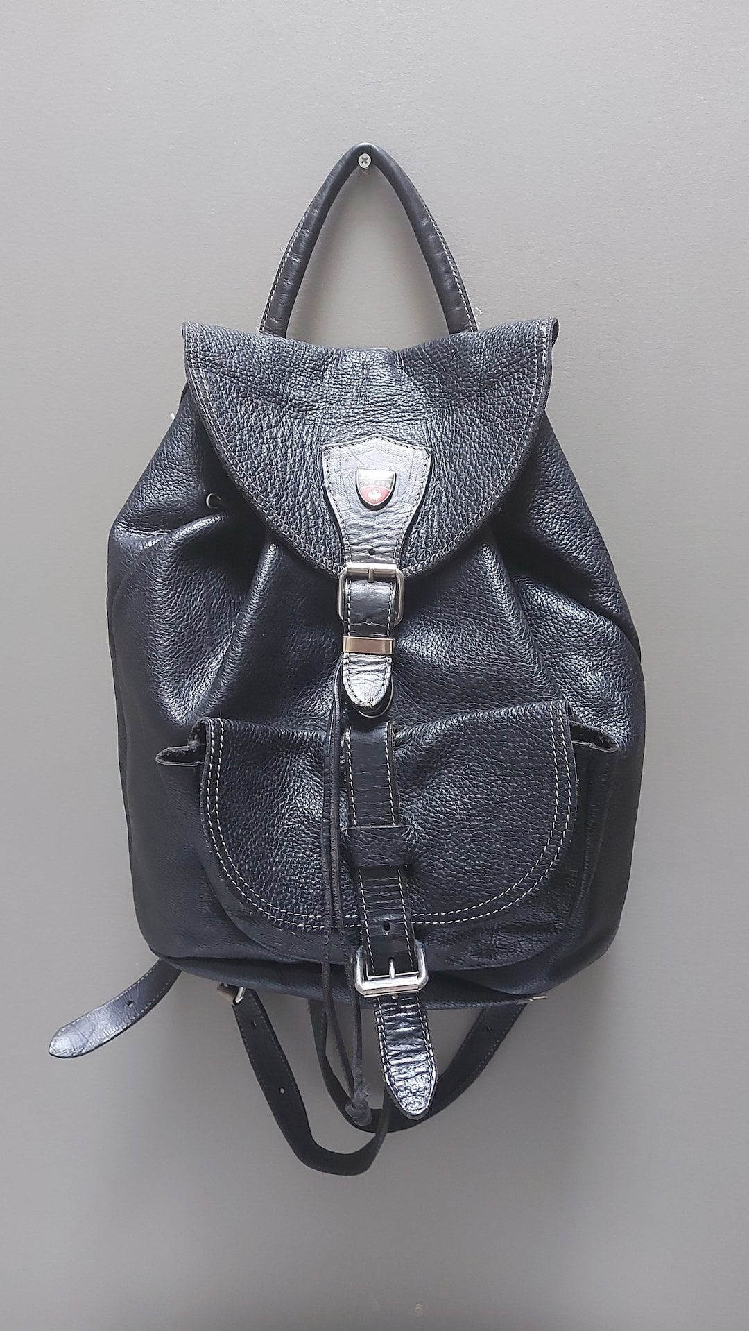 Roots Leather Backpack, Black Italian Leather, Made in Canada ...
