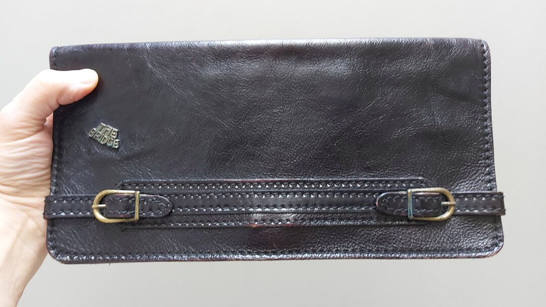 Vintage the Bridge Dark Brown Almost Black Italian Leather Clutch ...