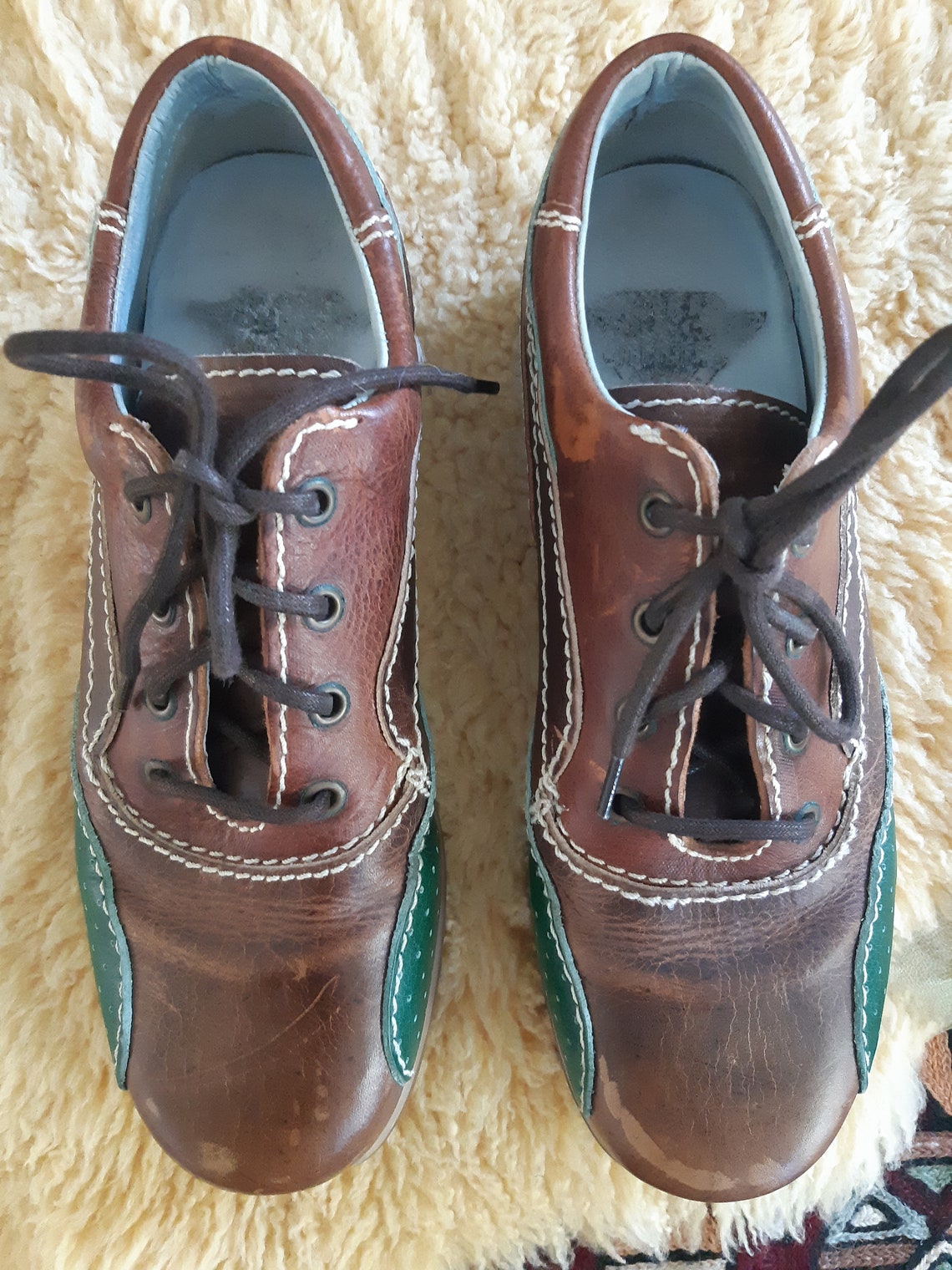 John Fluevog Shoes Mens 8 fits Ladies 9.5 Brown Dark Green | Etsy