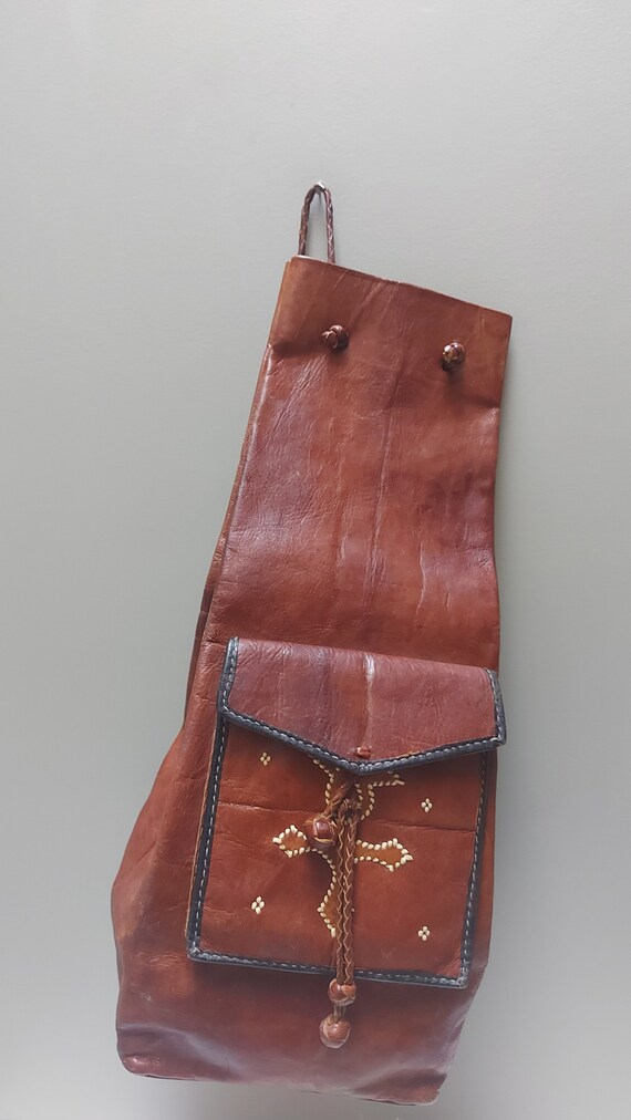 Handmade leather bag, Moroccan leather Berber style s… - Gem