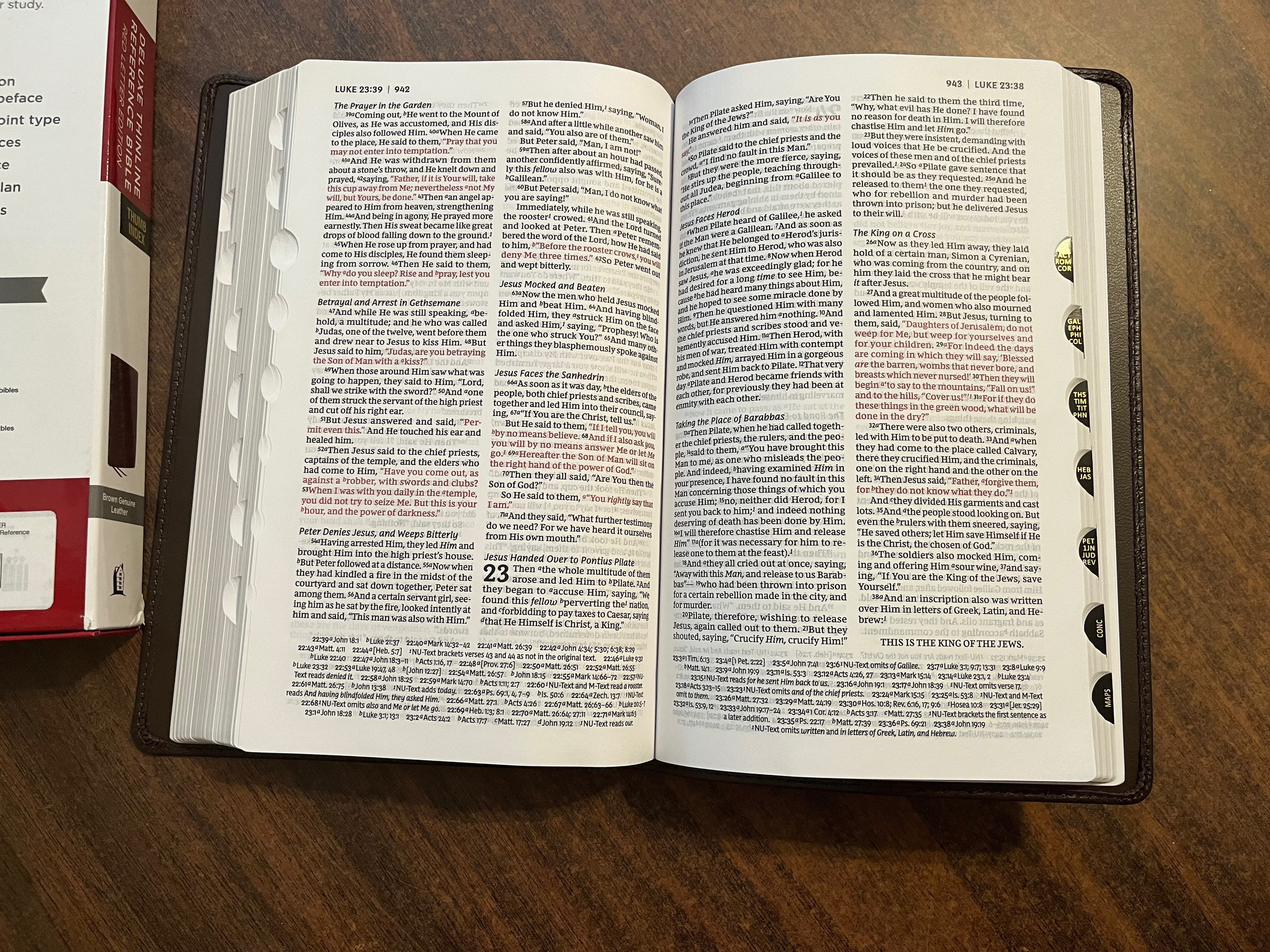 Personalized NKJV Thinline Reference Bible Thumb Indexed - Brown ...
