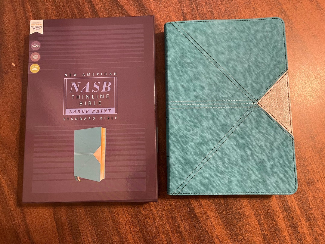 Personalized NASB Large Print Thinline Bible - Teal Leathersoft ...