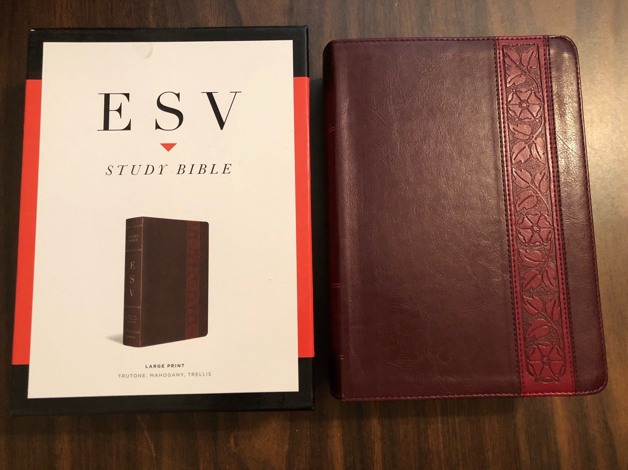 Personalized ESV Large Print Study Bible Mahogany TruTone Custom Personalized ESV Large Print Study Bible Mahogany TruTone Custom
