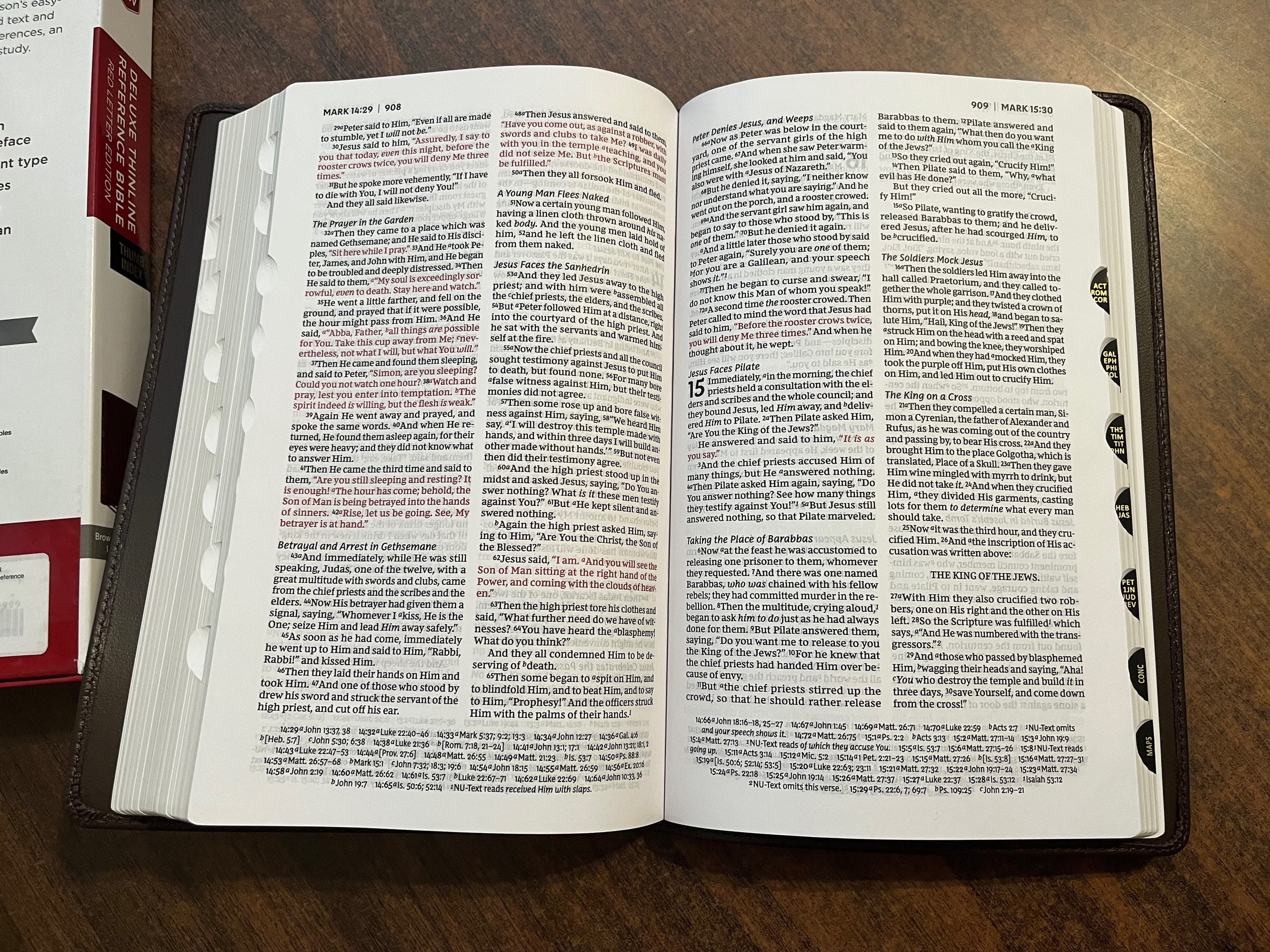 Personalized NKJV Thinline Reference Bible Thumb Indexed - Brown ...