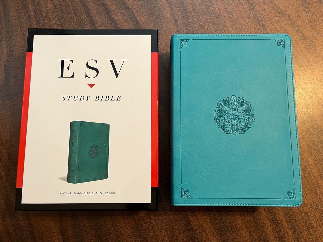 Personalized ESV Study Bible - Turquoise Trutone - Custom Imprinted ...