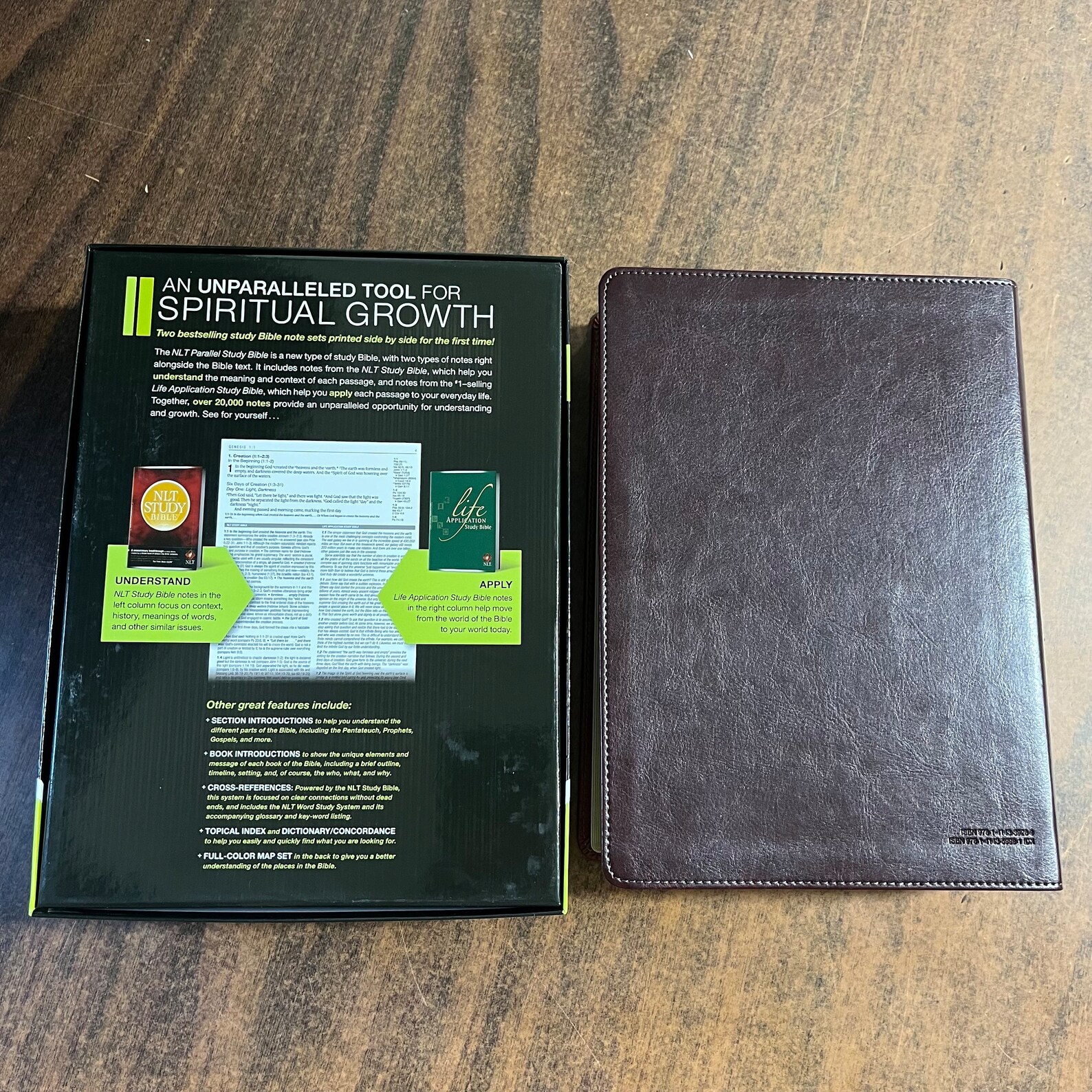 Personalized NLT Parallel Study Bible Thumb Indexed - Brown / Tan ...