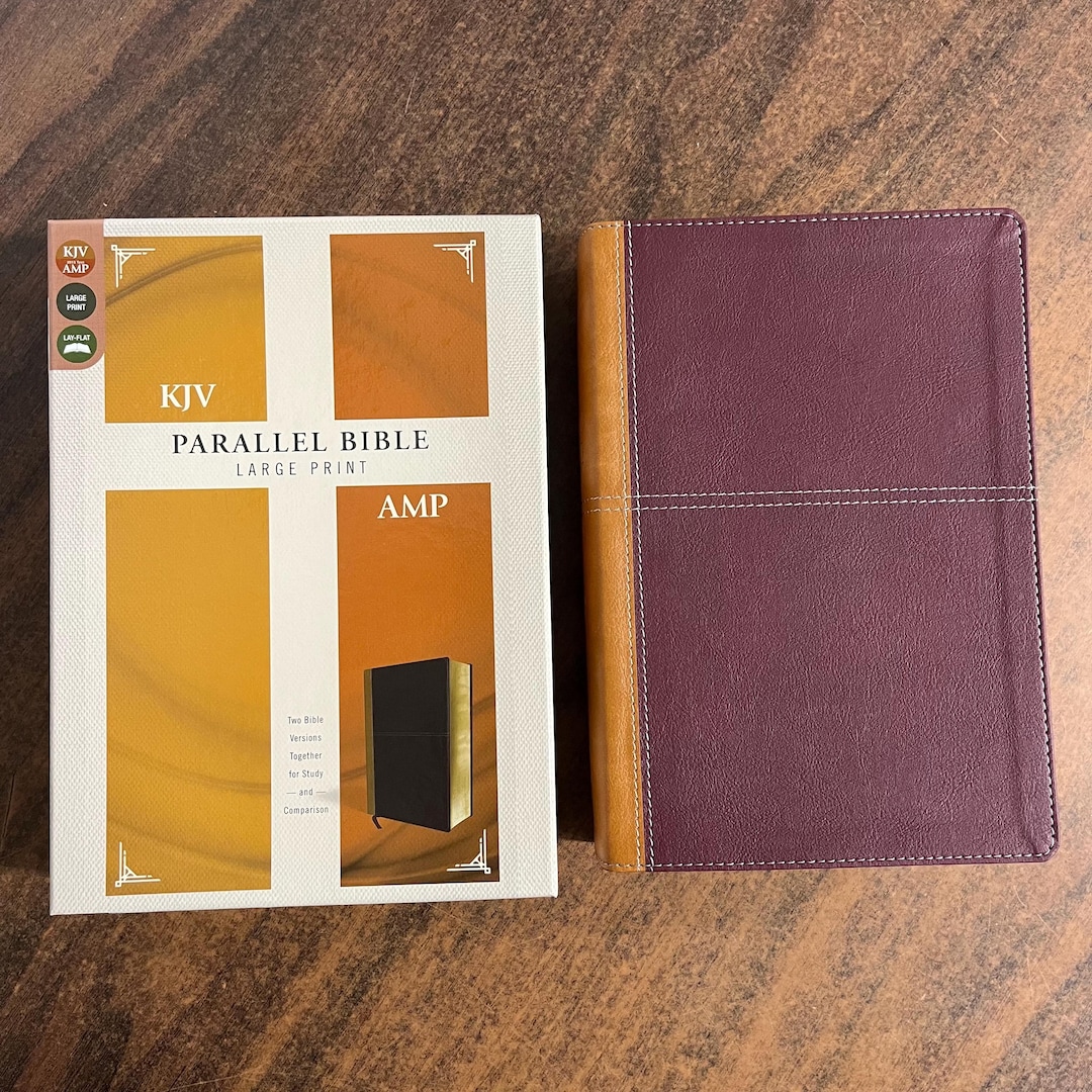 Personalized KJV / Amplified Parallel Bible Large Print - Camel ...