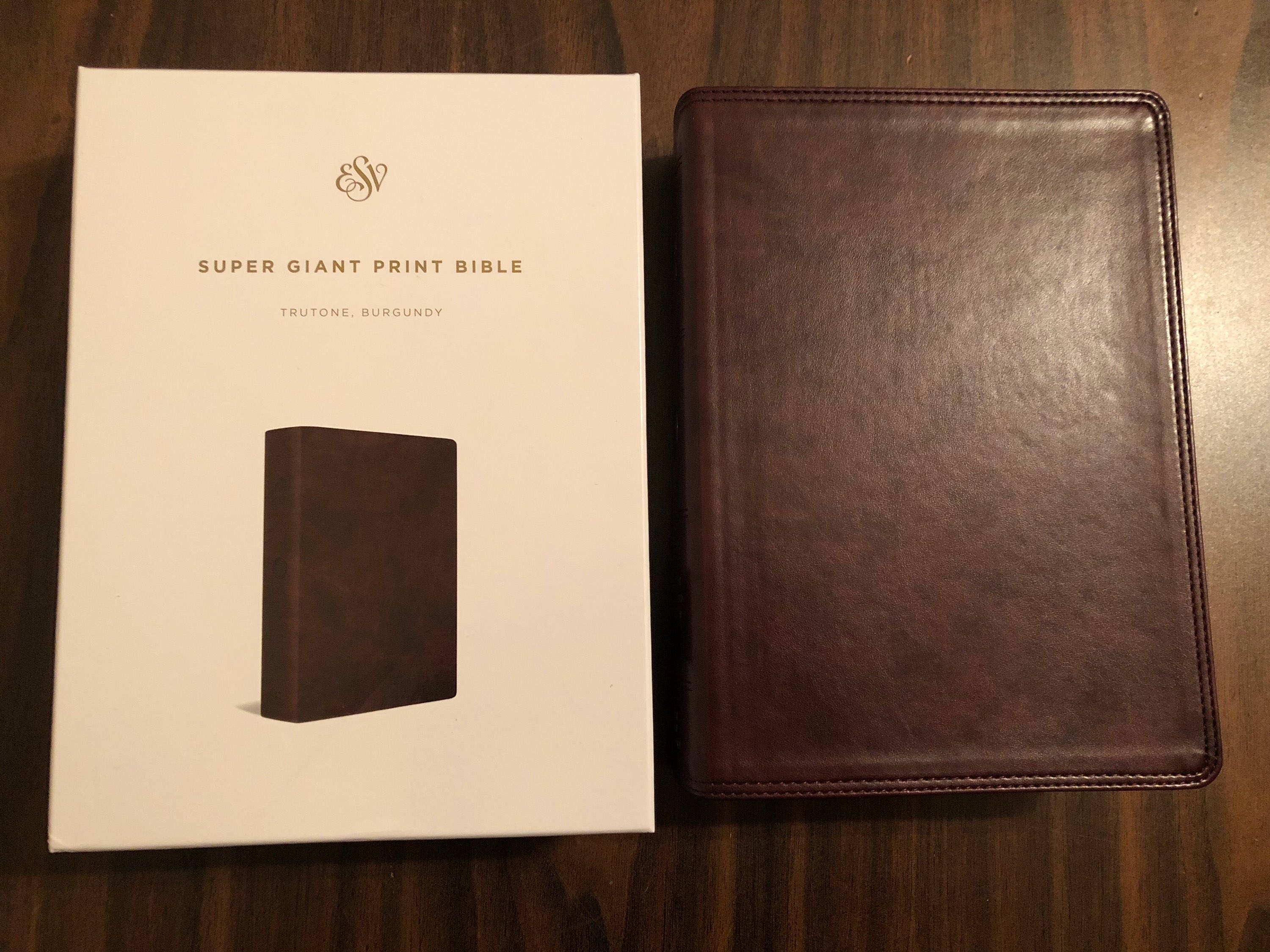Personalized ESV Super Giant Print Bible Burgundy Trutone | Etsy