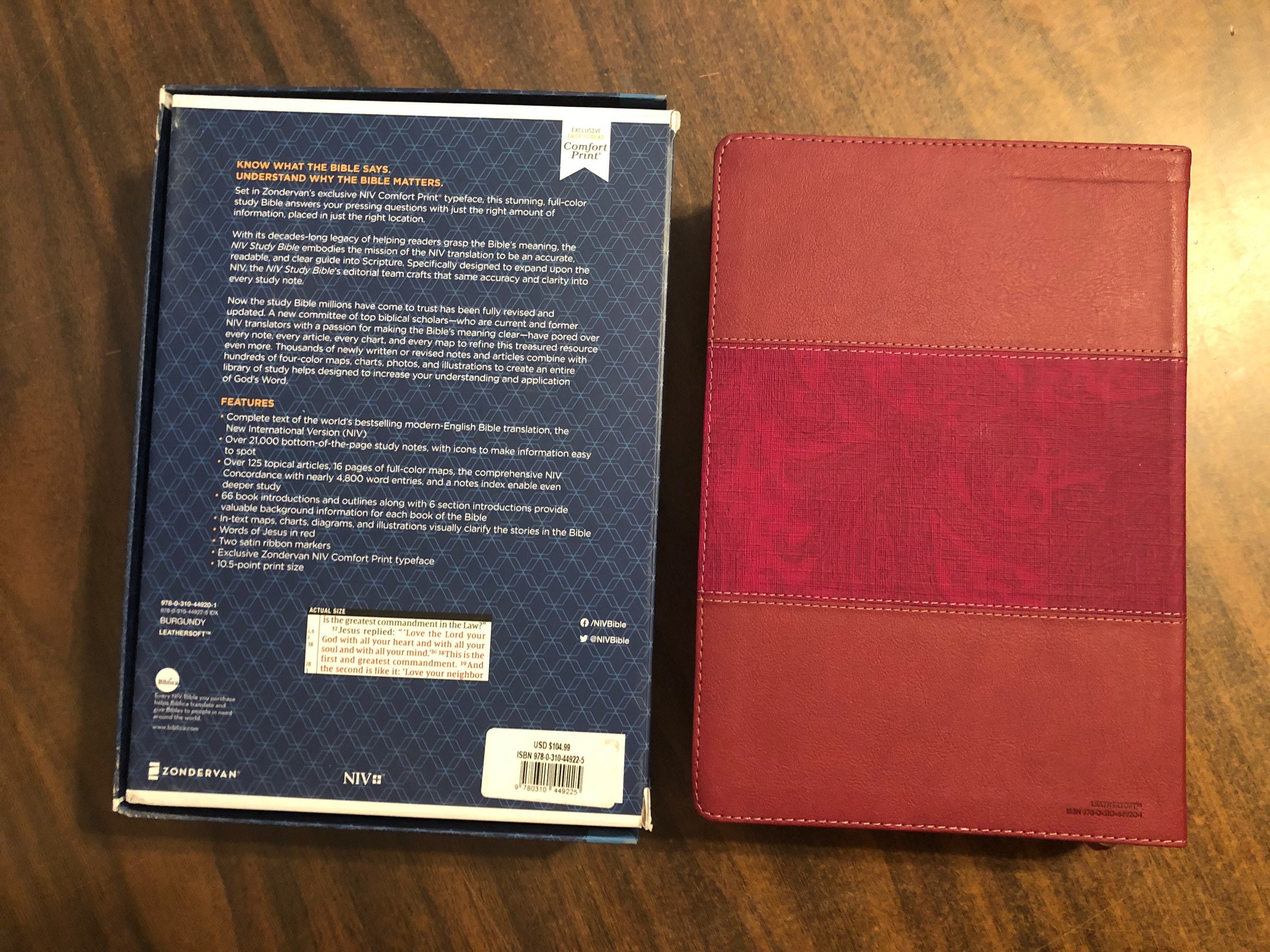 Personalized NIV Large Print Study Bible Indexed Burgundy LeatherSoft Personalized NIV Large Print Study Bible Indexed Burgundy LeatherSoft