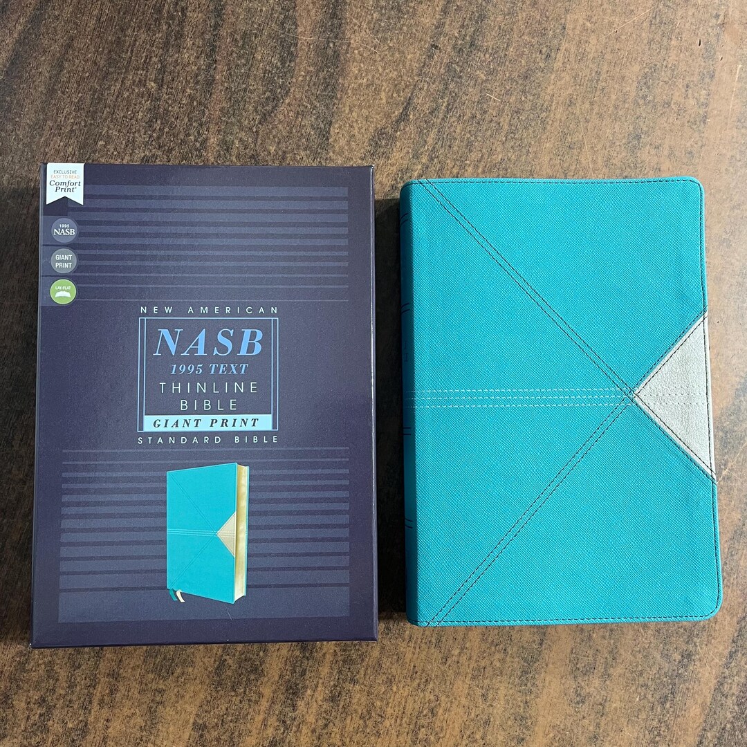 Personalized NASB Giant Print Thinline Bible - Teal Leathersoft ...