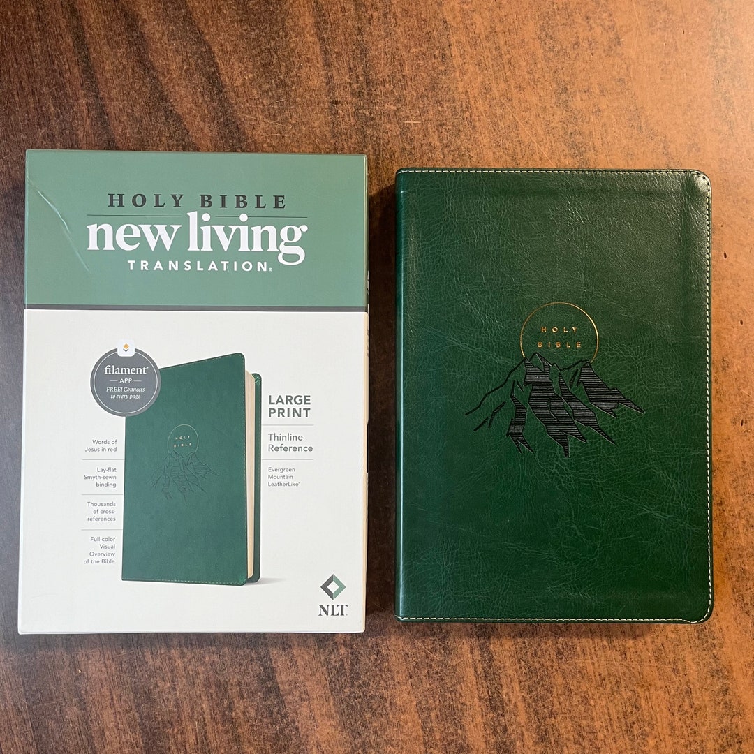 Personalized NLT Large Print Thinline Reference Bible - Evergreen ...
