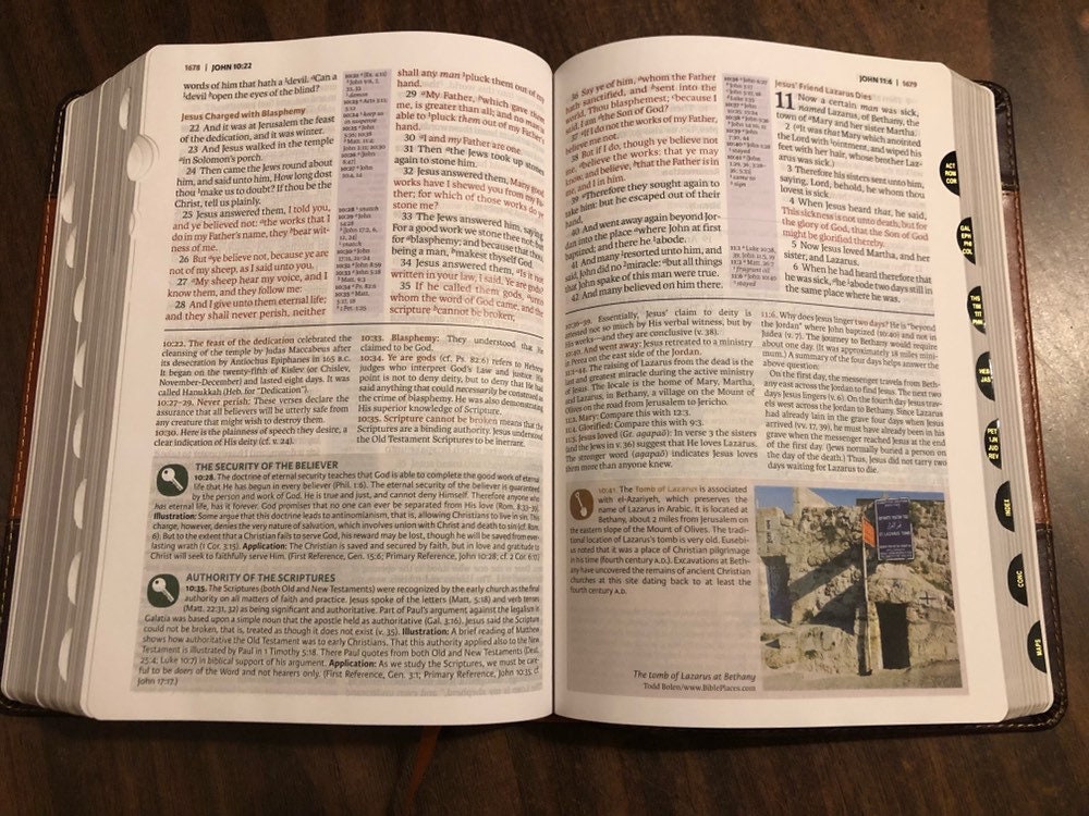 PERSONALIZED KJV Study Bible Large Print Indexed Brown LeatherSoft