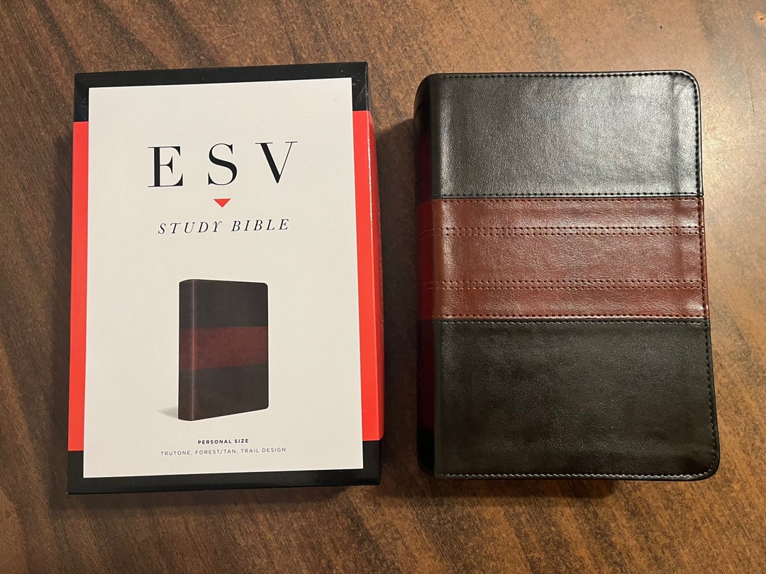 Personalized ESV Study Bible Personal Size - Forest / Tan Trutone ...