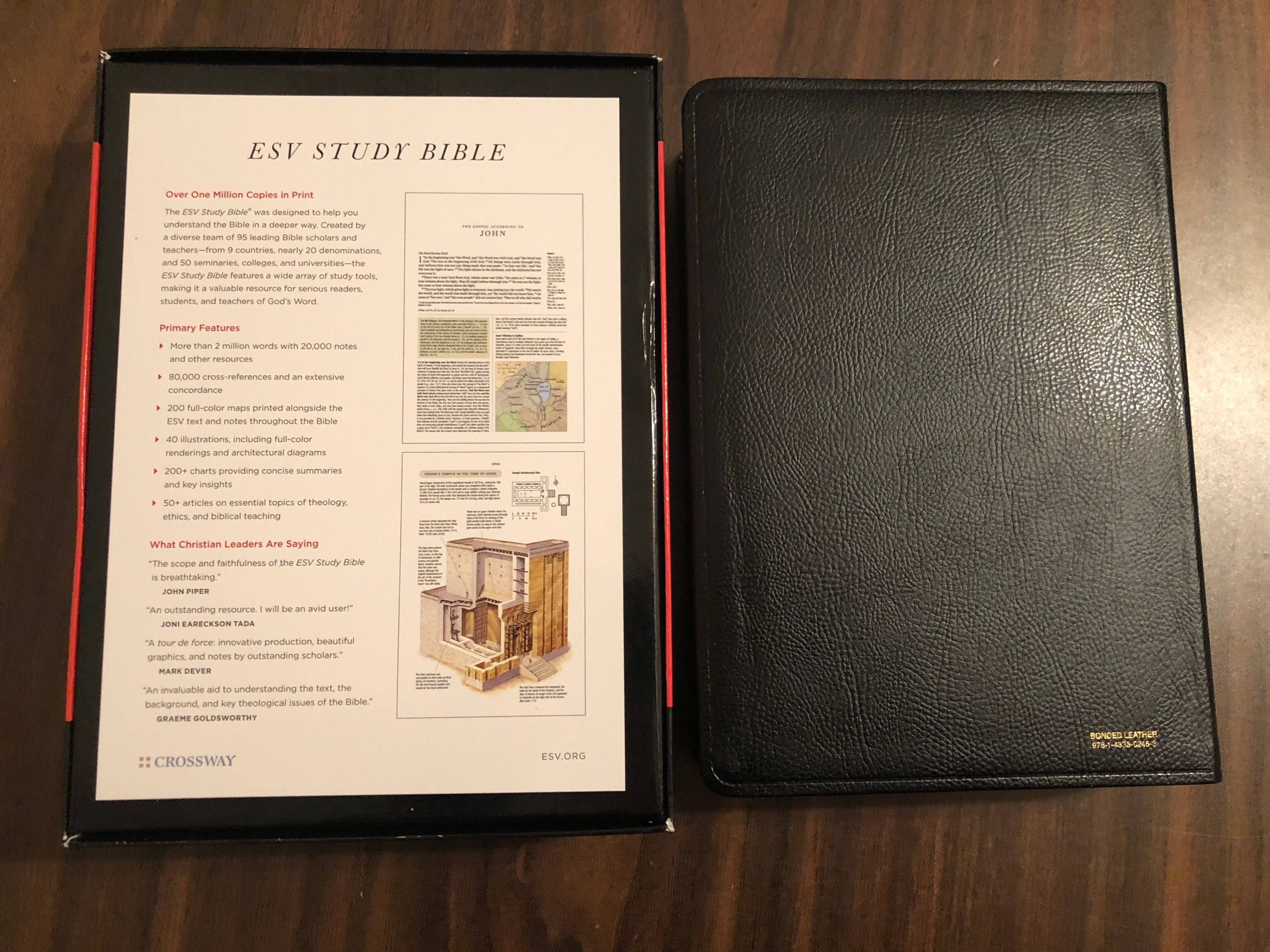 Personalized ESV Study Bible - Black Bonded Leather, Custom Imprinted ...