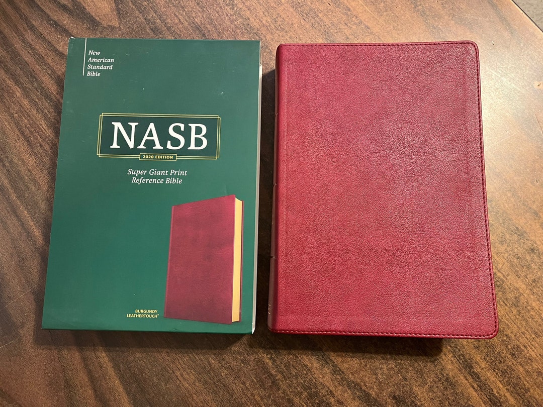 Personalized NASB Super Giant Print Reference Bible - Burgundy ...