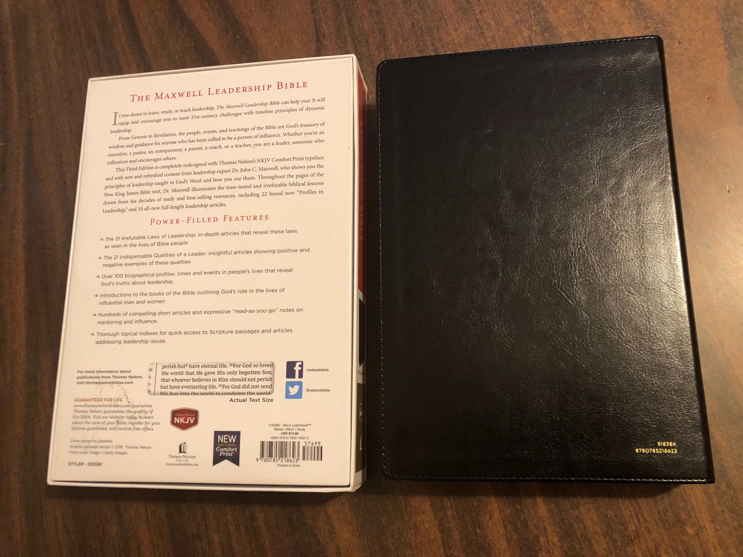 PERSONALIZED ** NKJV Maxwell Leadership Study Bible - Black LeatherSoft ...