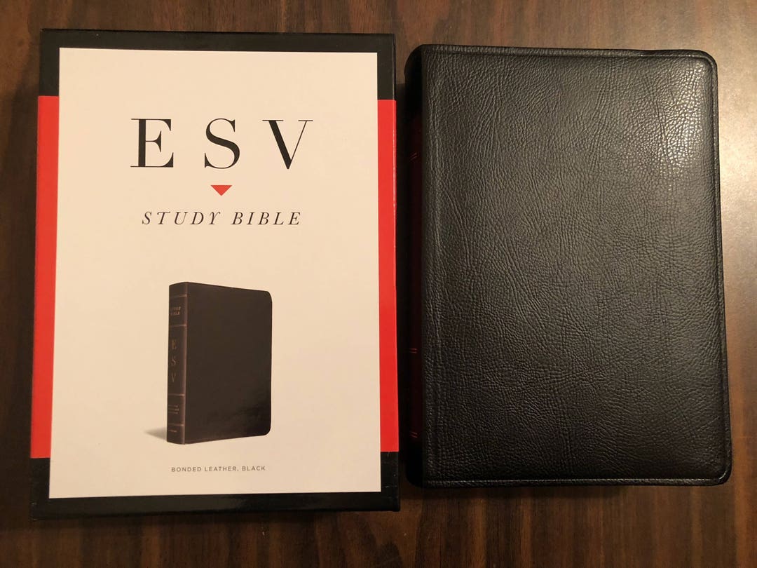 Personalized ESV Study Bible - Black Bonded Leather, Custom Imprinted ...