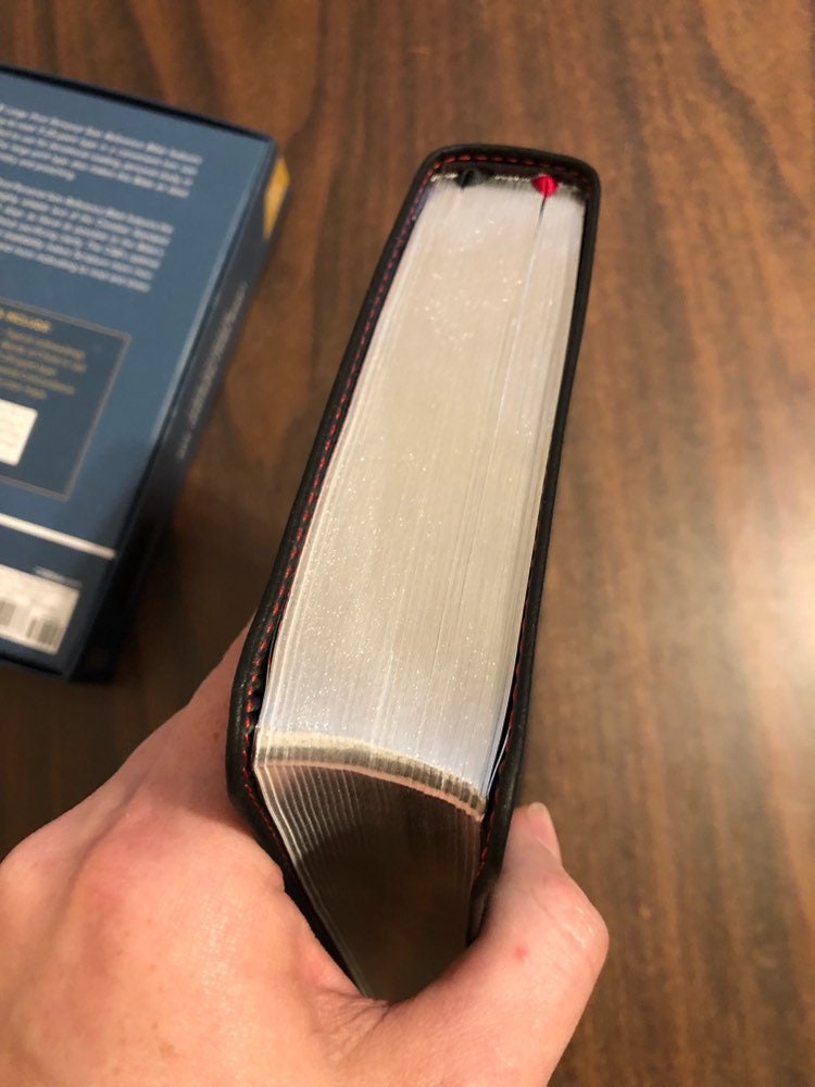 PERSONALIZED CSB Large Print Reference Bible Black Genuine Leather