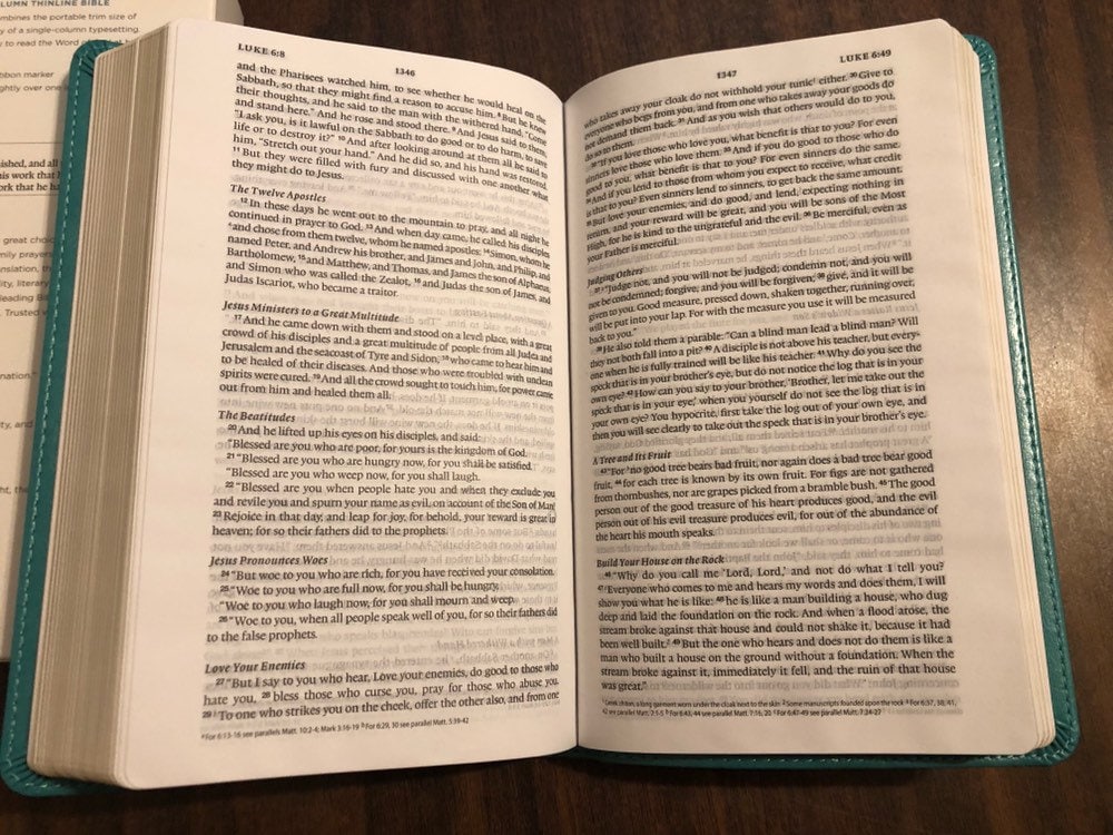 Personalized ESV Single Column Thinline Bible Turquoise - Etsy