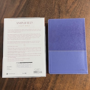 Personalized Amplified Study Bible Large Print Thumb Indexed - Purple ...