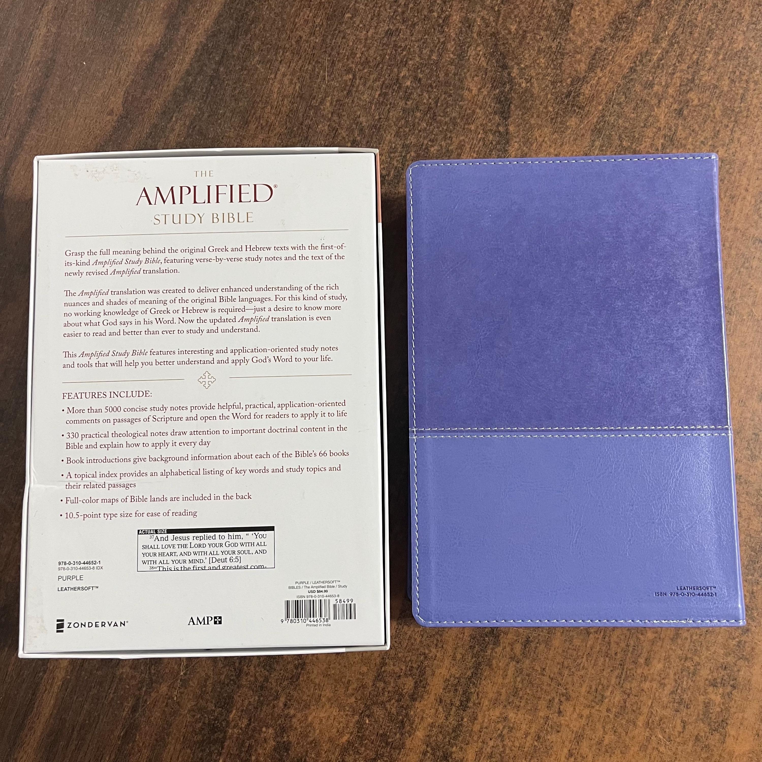 Personalized Amplified Study Bible Large Print Thumb Indexed - Purple ...