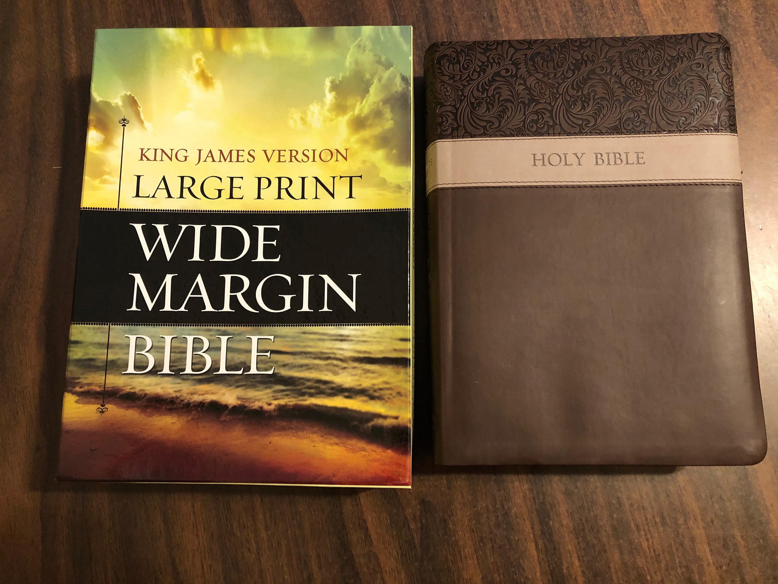 PERSONALIZED KJV Large Print Wide Margin Bible Brown LeatherSoft personalized-kjv-large-print-wide-margin-bible-brown-leathersoft