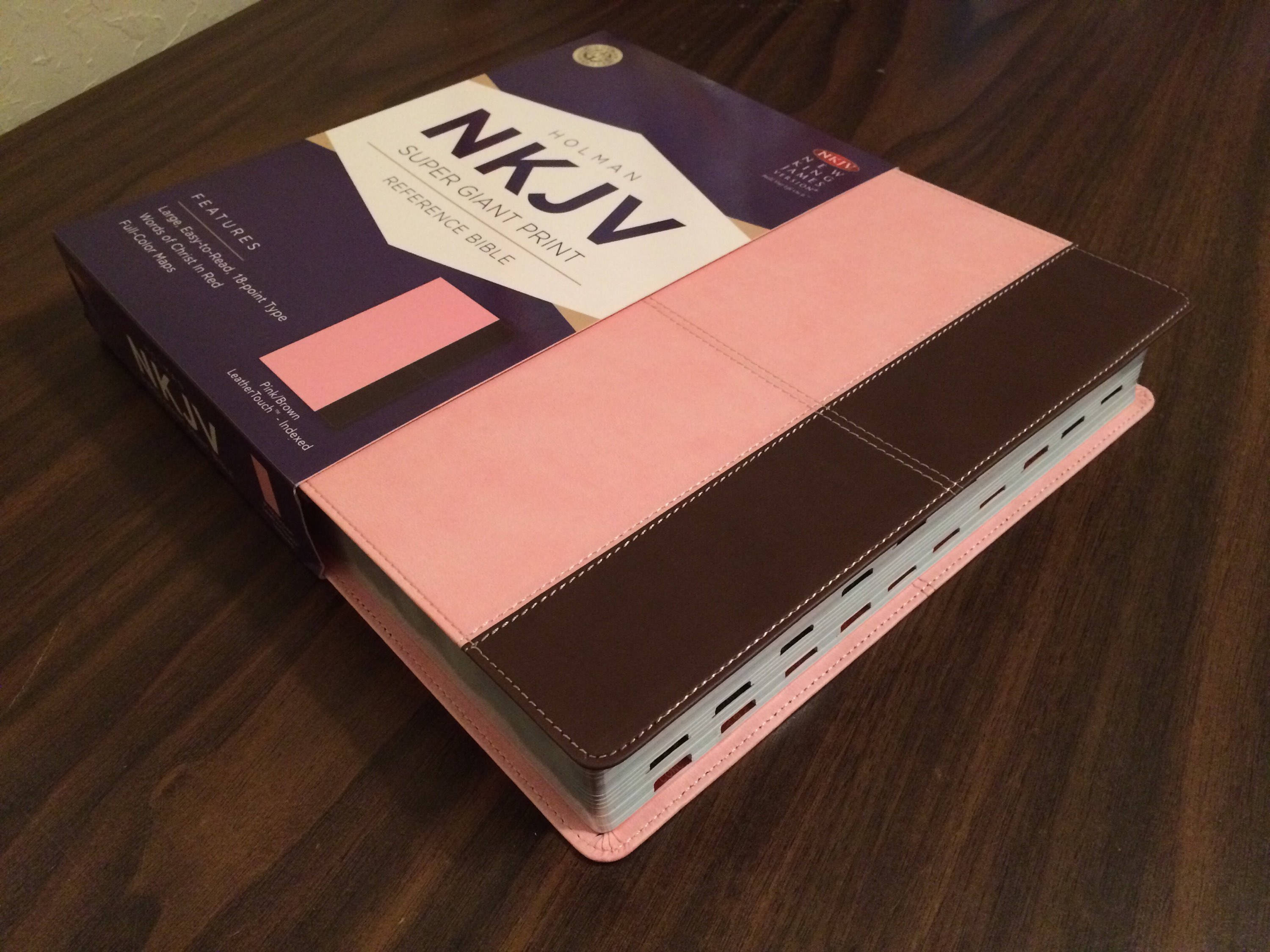 PERSONALIZED NKJV Super Giant Print Bible Indexed Pink