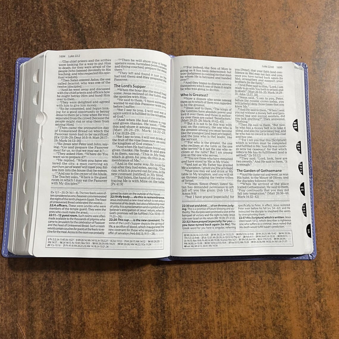 Personalized Amplified Study Bible Large Print Thumb Indexed - Purple ...