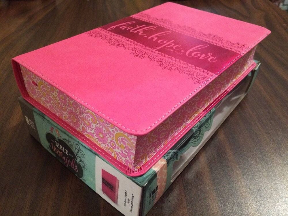 PERSONALIZED NIV Bible For Teen Girls Pink Duo Tone Custom PERSONALIZED NIV Bible For Teen Girls Pink Duo Tone Custom