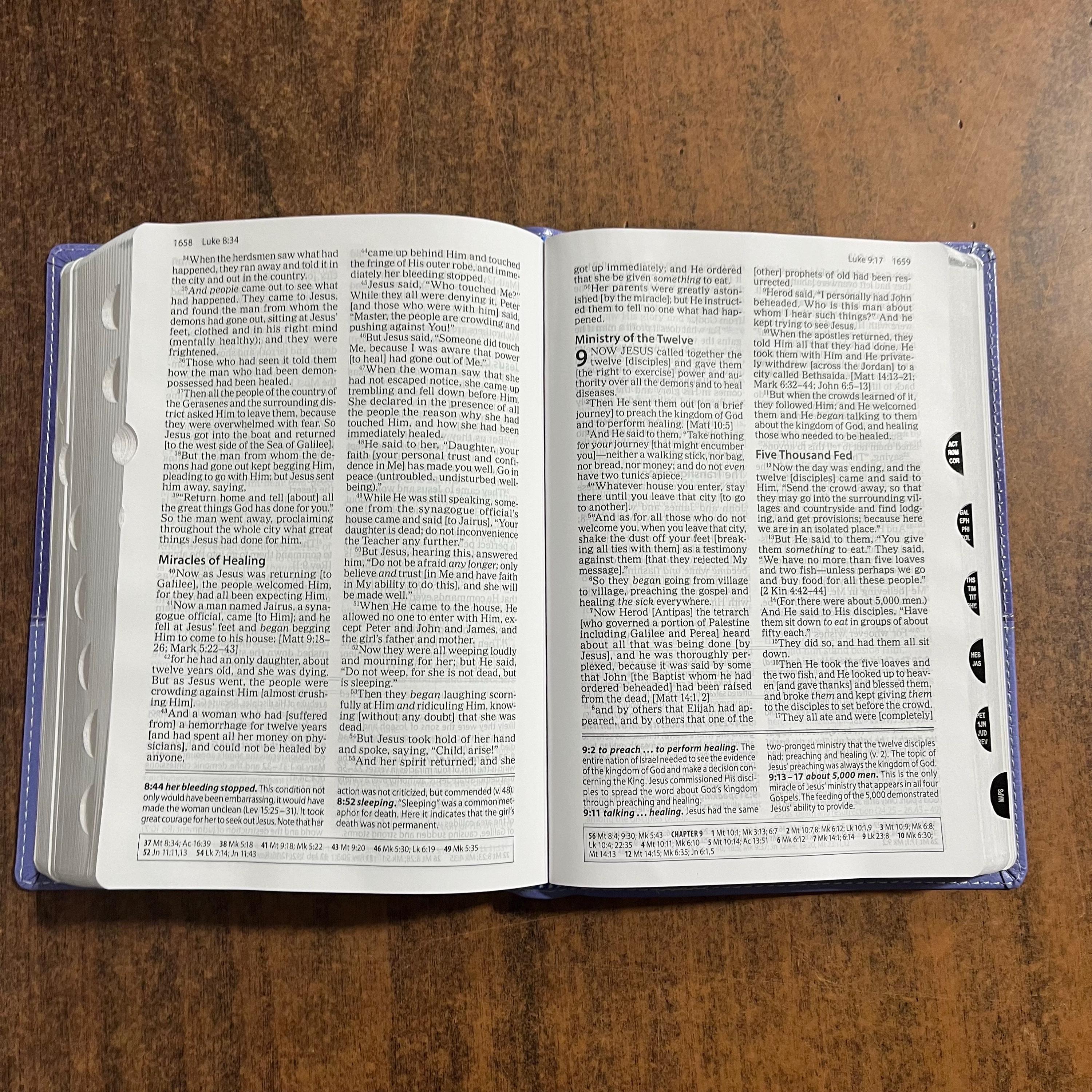 Personalized Amplified Study Bible Large Print Thumb Indexed - Purple ...