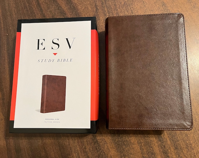 Personalized ESV Study Bible Personal Size - Brown Trutone Custom ...