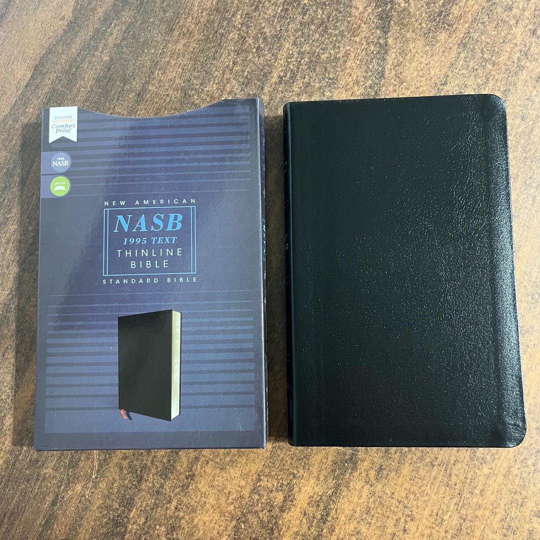 Personalized NASB Thinline Bible - Black Bonded Leather, Custom ...