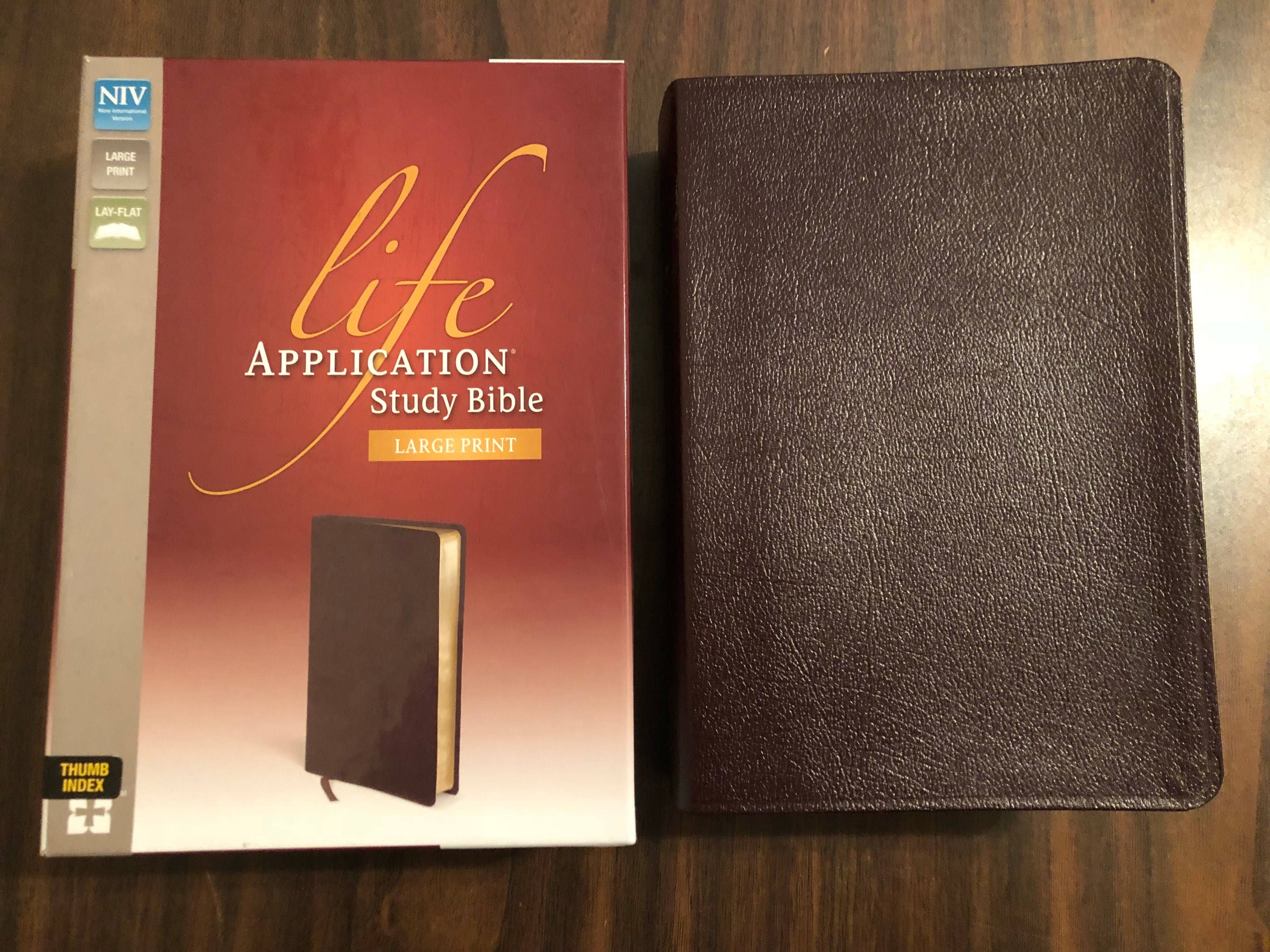 PERSONALIZED NIV Large Print Life Application Study Bible Indexed personalized-niv-large-print-life-application-study-bible-indexed