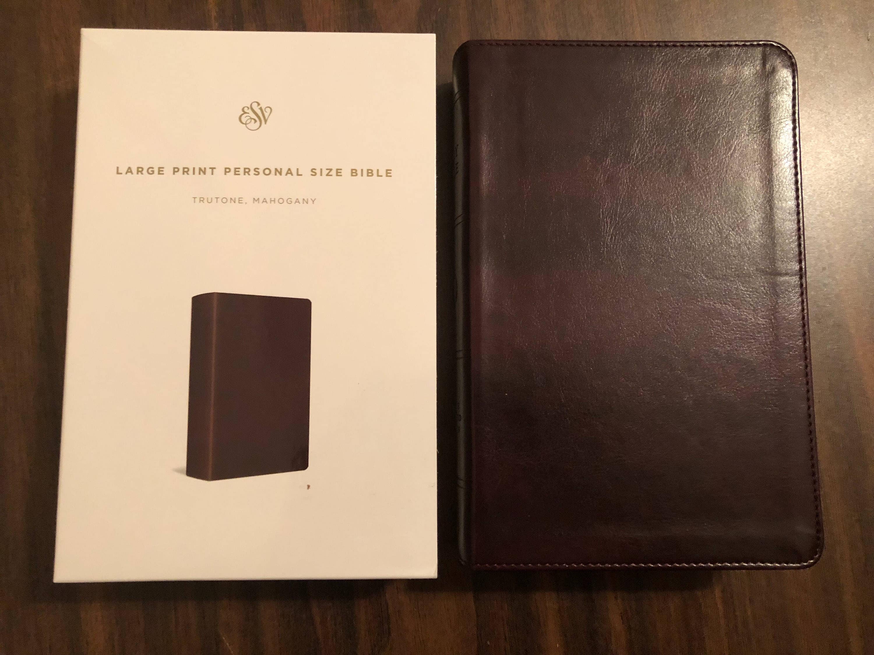 Personalized ESV Large Print Personal Size Bible Mahogany TruTone personalized-esv-large-print-personal-size-bible-mahogany-trutone