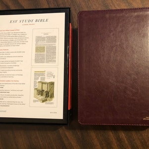 Personalized ESV Large Print Study Bible Thumb Indexed - Mahogany ...