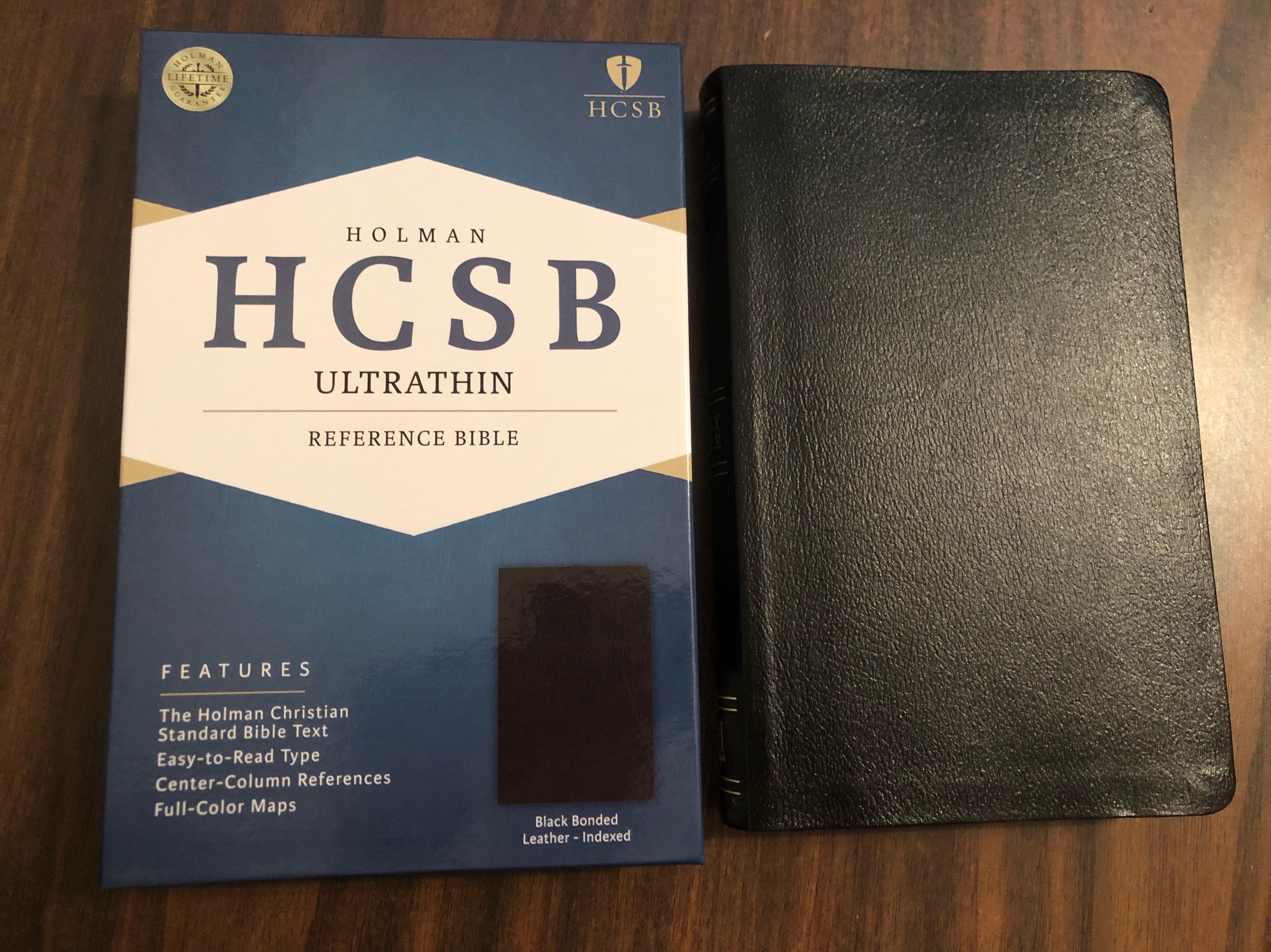 PERSONALIZED ** HCSB Ultrathin Reference Bible Indexed - Black Bonded ...
