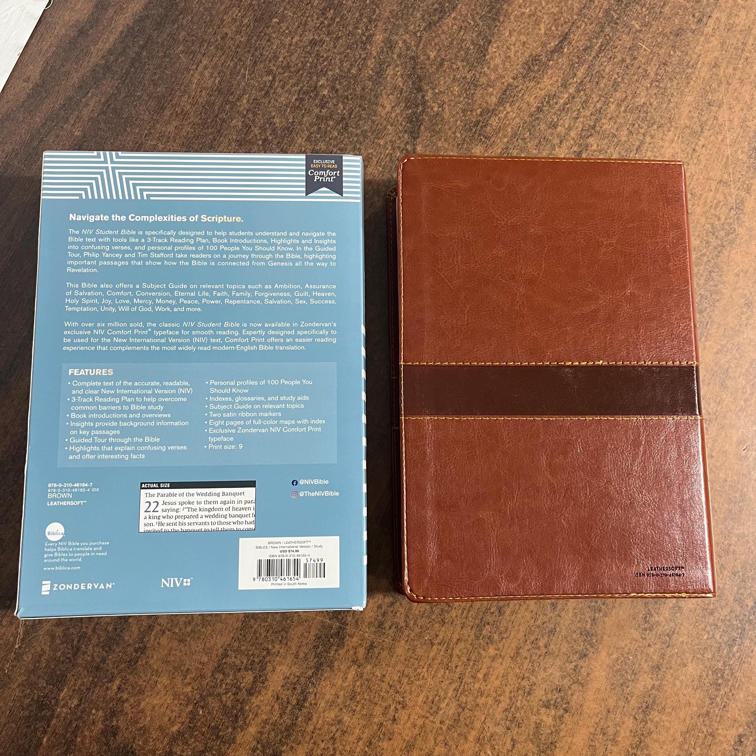 Personalized NIV Student Study Bible Thumb Indexed - Brown Leathersoft ...