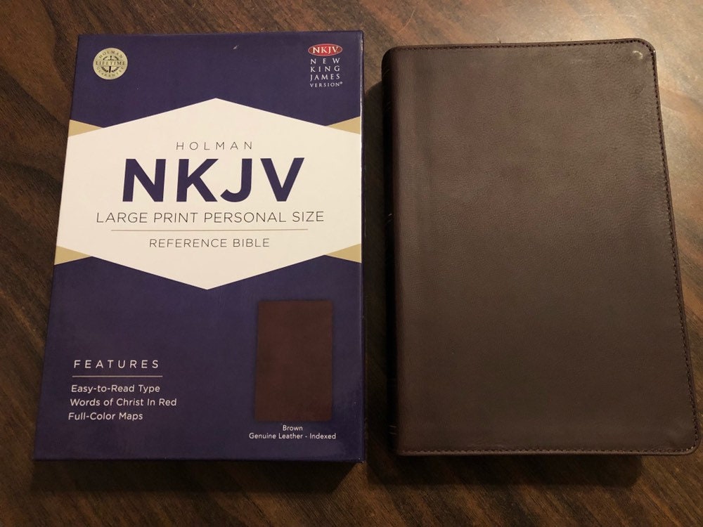 PERSONALIZED NKJV Large Print Reference Bible Indexed Brown personalized-nkjv-large-print-reference-bible-indexed-brown