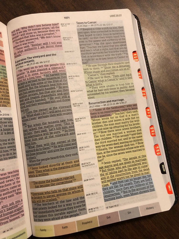 PERSONALIZED NIV Rainbow Study Bible Indexed - Black Leathertouch Cover ...